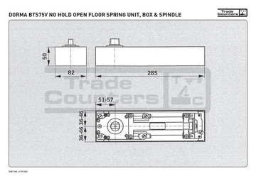 dormakaba BTS 75 V Variable Power Floor Spring | Quality Floor Springs ...